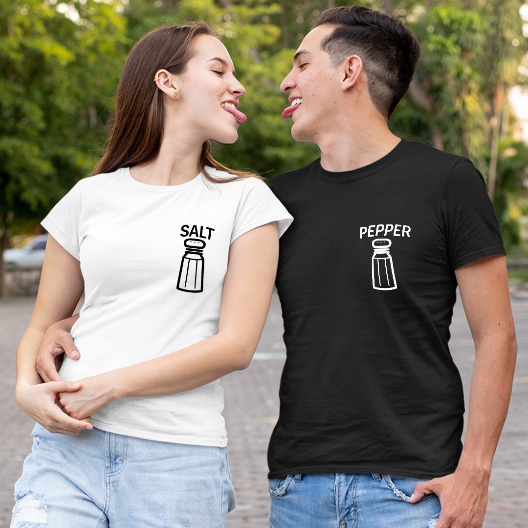 SALT PEPPER COUPLE T SHIRT L 40 TradzHub